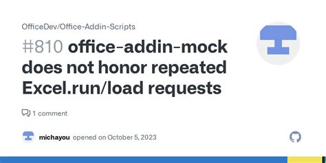 Office Addin Mock Does Not Honor Repeated Excel Run Load Requests Issue OfficeDev