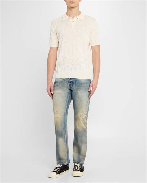 Golden Goose Mens Journey Knit Polo Shirt Neiman Marcus