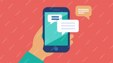 Premium Vector A Hand Holding A Smartphone With A Messaging App Open