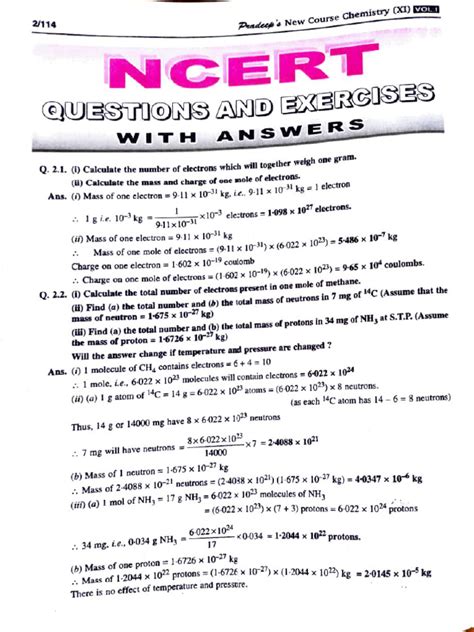Ch 2 Atomic Structure Ncert Excercise Solutions Pdf Electron Atoms