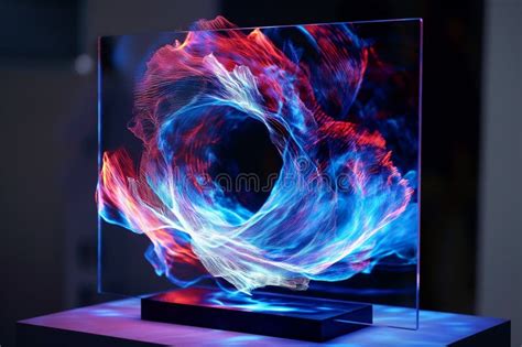 Futuristic Digital Art Display With Vibrant Light Patterns Stock Illustration Illustration Of