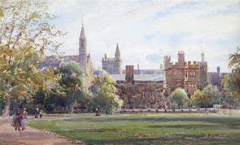 William Matthison William Matthison Christ Church Oxford Watercolour Of College Staircase For