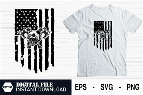 Usa Flag Bear Head Mascot Illustration Graphic By Exclusive Crafts