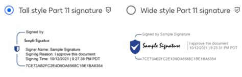 configure tall or wide signatures for part 11 documents