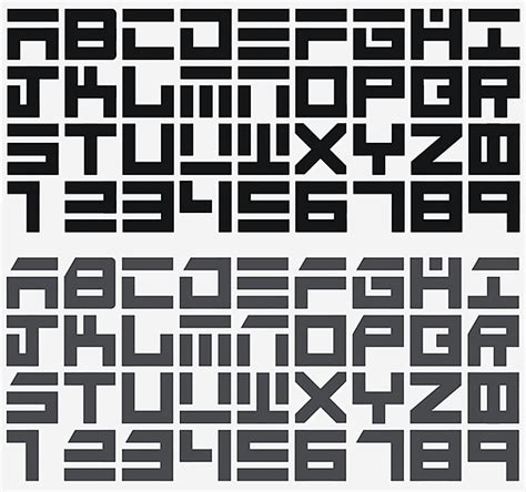 现代黑色科技感英文字体样式