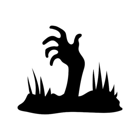 Premium Vector Scary Human Hand From The Ground Silhouette Halloween