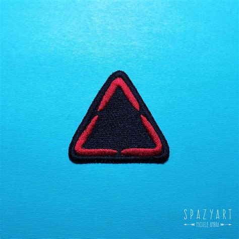 Digital Triangle Patch Etsy Red And Black Design