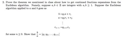 Solved Prove The Theorem We Mentioned In Class About How To