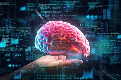 Premium Ai Image Conceptual Image Of Human Brain With Glowing Big Data Interface Generative Ai