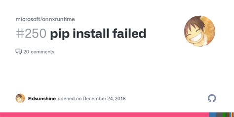 Pip Install Failed Issue Microsoft Onnxruntime GitHub