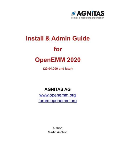 PDF Install Admin Guide For OpenEMM Install Admin Guide For OpenEMM