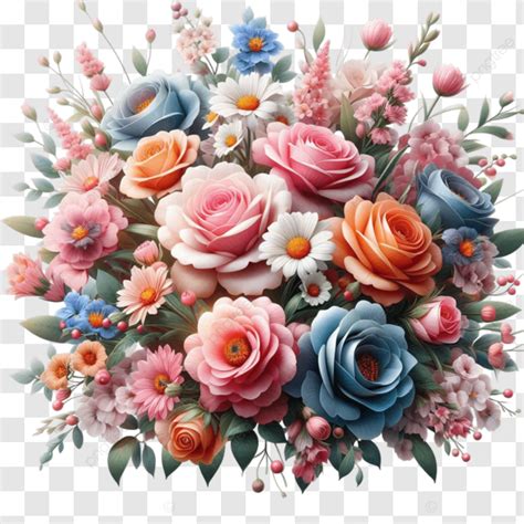 꽃다발에 배열된 생생한 꽃 꽃다발에 배열된 생생한 꽃 화려한 꽃다발 꽃다발에 담긴 아름다운 꽃다발 Png 일러스트 및 이미지 에 대한 무료 다운로드 Pngtree