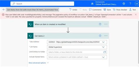 Fixed Flow Save Failed With Code Invalidpaginationpolicy Configure