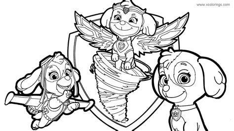 Paw Patrol Mighty Pups Coloring Pages Xcolorings