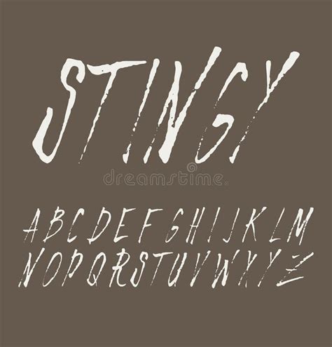 Grunge Scratch Type Font Vintage Typography Stock Vector Illustration Of Hand Pattern