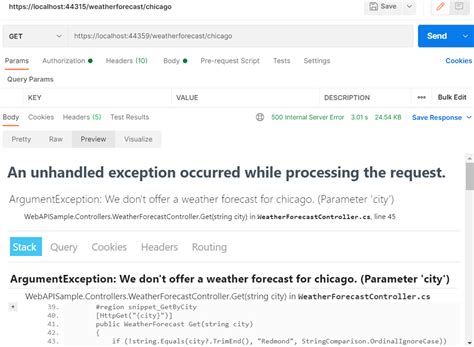Exception Handling In ASP NET Core Web API