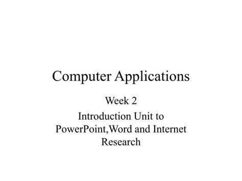 Ppt Computer Applications Powerpoint Presentation Free Download Id