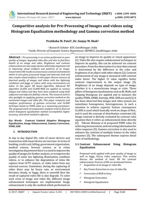Comparitive Analysis For Pre Processing Of Images And Videos Using Histogram Equalization