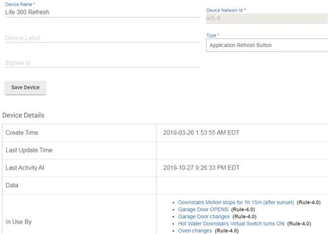 Device Details In Use By Not Removing Rules Get Help Hubitat