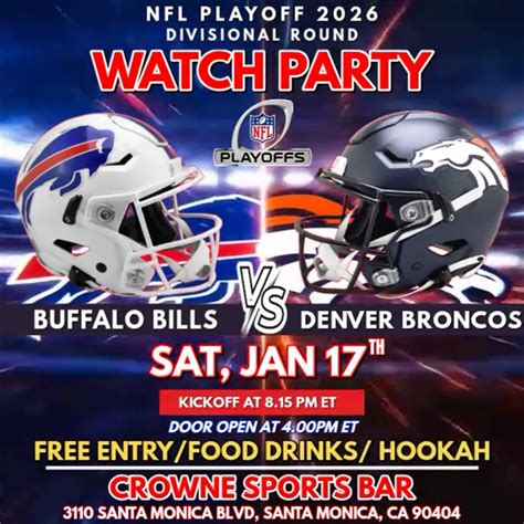 Modello Nfl Playoff 2026 Buffalo Bills Vs Denver Broncos Watch Party