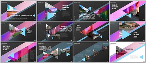 최소한의 프레 젠 테이 션 디자인 삼각형과 삼각형 요소와 포트폴리오 벡터 템플릿 프레 젠 테이 션 슬라이드 전단지 전단지 브로셔