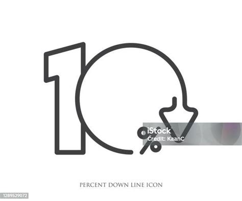 흰색 배경에서 격리된 백분율 다운 라인 아이콘입니다 판매 배너 템플릿 디자인 특별 제공 배너 벡터 일러스트레이션 스톡 일러스트레이션 벡터 그림입니다 10에 대한 스톡 벡터