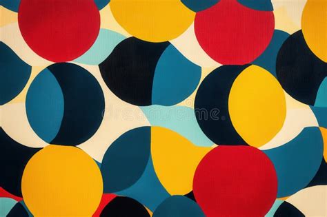 Geometric Pattern Of Interlocking Circles With Vibrant Primary Colors Creating A Modern Eye