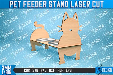 Pet Feeder Stand Laser Cut Pet Design Creative Fabrica