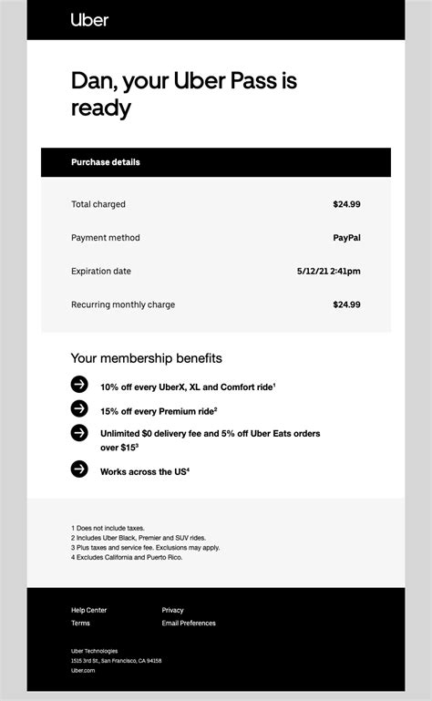 Saas Email Templates Your Uber Pass Is Ready To Roll