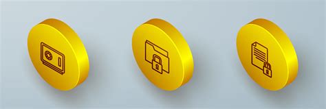 등분성 줄 안전 폴더 및 잠금 및 문서 아이콘을 설정합니다 벡터 0명에 대한 스톡 벡터 아트 및 기타 이미지 0명 3차원 형태 강철 Istock