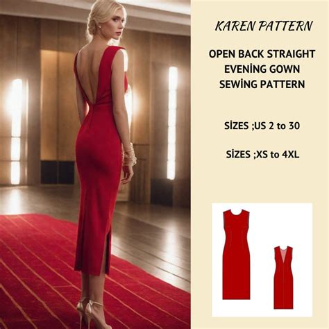 Backless Dress Pattern Etsy