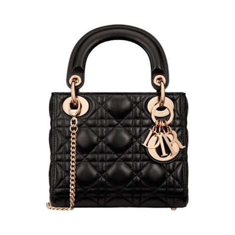 디올 라이트 레이디 백 블랙 까나쥬 램스킨 Dior Kream