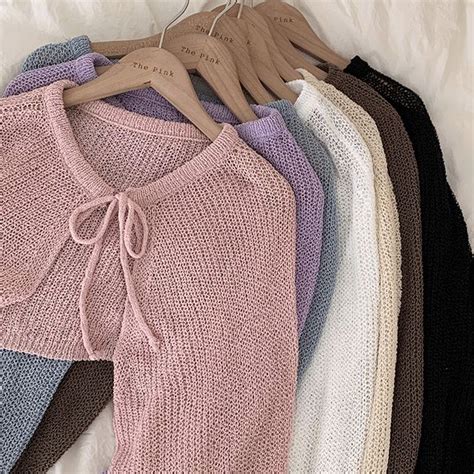 더핑크샵 로썸 루즈핏 크롭 그물 니트 볼레로 가디건 7color 여름볼레로여름가디건바캉스룩여름신상피크닉비치웨어