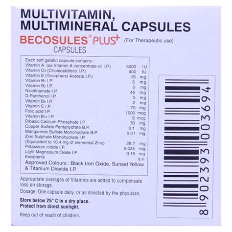 Becosules Plus Capsule Uses Side Effects Price Apollo Pharmacy