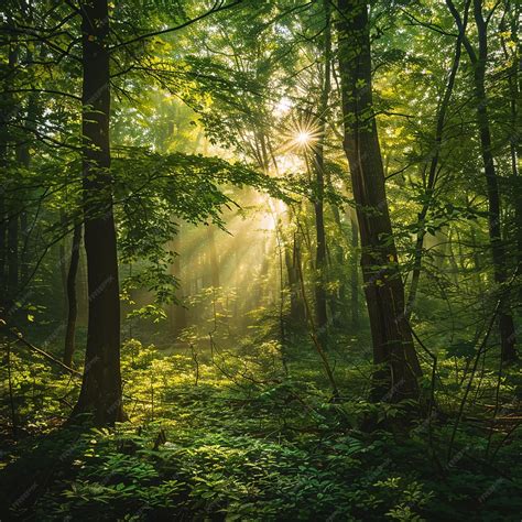 Morning Vibe In Forest Nature Photography Premium Ai Generated Image
