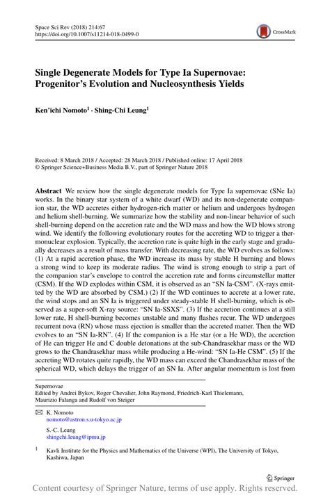 Single Degenerate Models For Type Ia Supernovae Progenitors Evolution And Nucleosythesis Yields