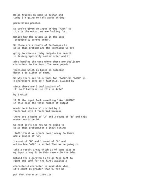 English String Permutation Algorithm Pdf String