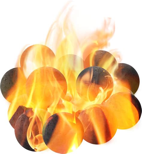 Maliansun Ceramic Fire Balls 3in Set Of 15 Black Round Fireballs Stones For