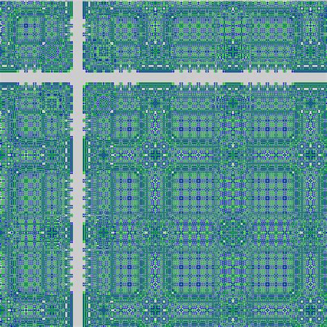 Each Cell In This Mod 3 White Green Blue Prime Cellular Automate Iteration 90 Has 756