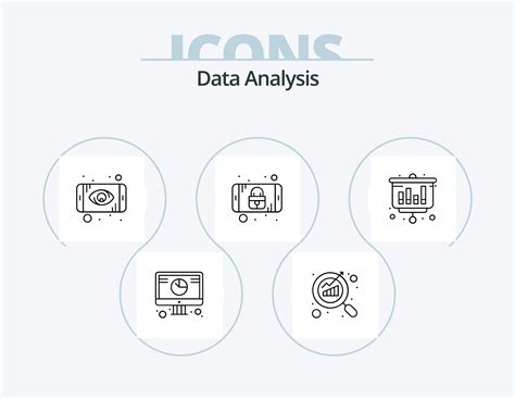 Data Analysis Line Icon Pack 5 Icon Design Business User Graph