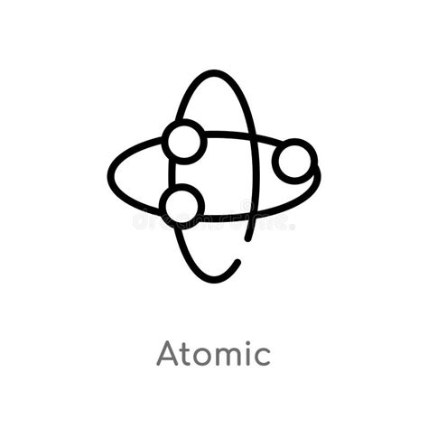 Outline Atomic Vector Icon Isolated Black Simple Line Element