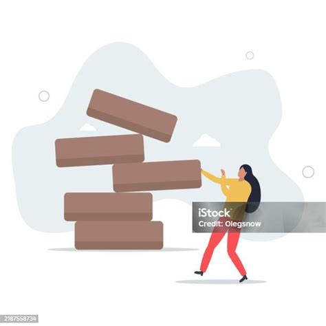 투자 위험 탐욕스러운 결정에 대한 실패 또는 실수 불안정성과 불확실성에 신중하고 균형을 맞추는 사업 전략 개념플랫 캐릭터 건축물에 대한 스톡 벡터 아트 및 기타 이미지