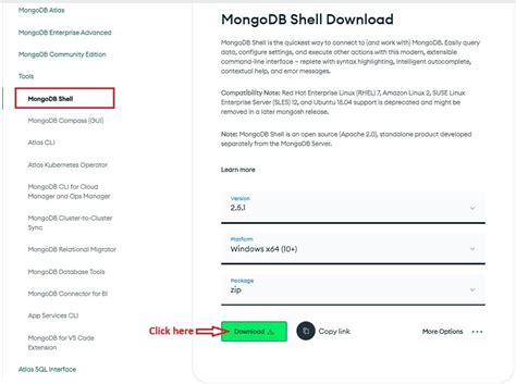 mongodb installation on windows using zip file no installer create database user and password