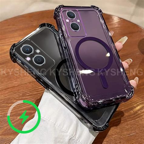 Case For OPPO Reno Z Z G Phone Case TPU Magnetic Charging Four Corner Anti Drop Transparent