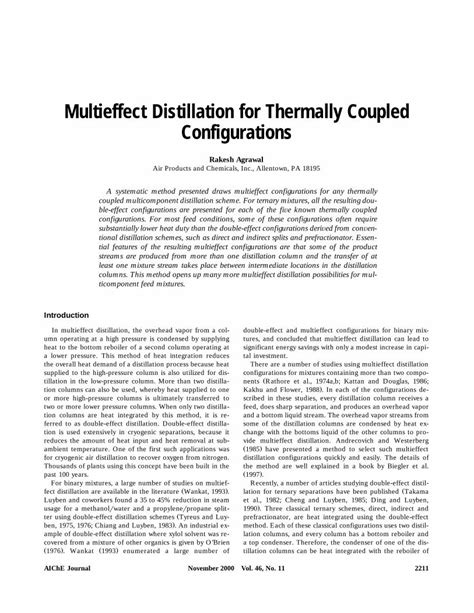 Pdf Multieffect Distillation For Thermally Coupled Configurations Dokumen Tips