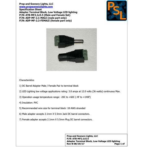 Adapter Terminal Blocks — Prop And Scenery Lights