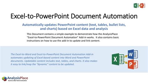 Ppt Excel To Powerpoint Document Automation Powerpoint Presentation