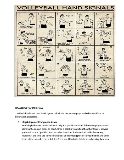 Volleyball Hand Signals Volleyball Hand Signals Volleyball Referees