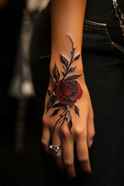 Elegant Rose Hand Tattoo For Women Symbolism And Stylish Designs