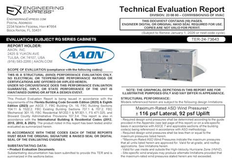 Aaon Cfa B C And D Units Technical Evaluation